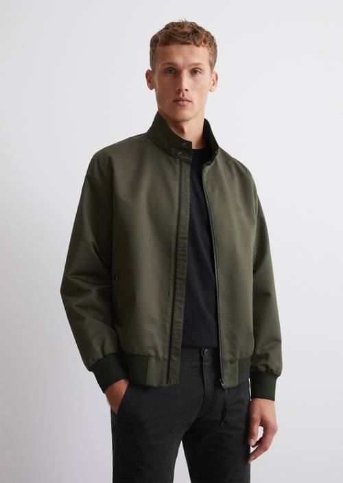 Harrington-Jacke regular aus wasserabweisendem Micro-Canvas - grün ...