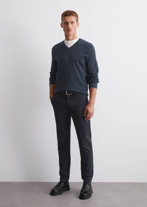 Chino model Osby tapered made from an organic cotton blend - blue ...