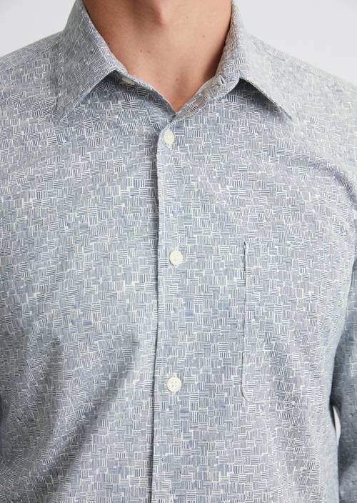 Shirt shaped with fine all-over print - blue | Print shirts | MARC O’POLO