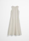 Sleeveless linen dress shaped A-line cut - white | Midi dresses | MARC ...