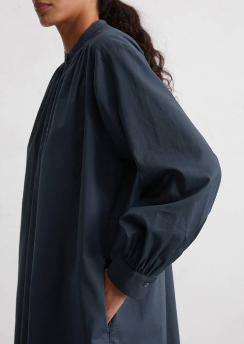 Relaxed shirt dress made from lightweight cotton voile - blue | Mini ...