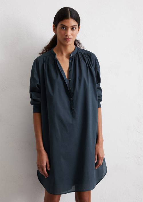Relaxed shirt dress made from lightweight cotton voile - blue | Mini ...