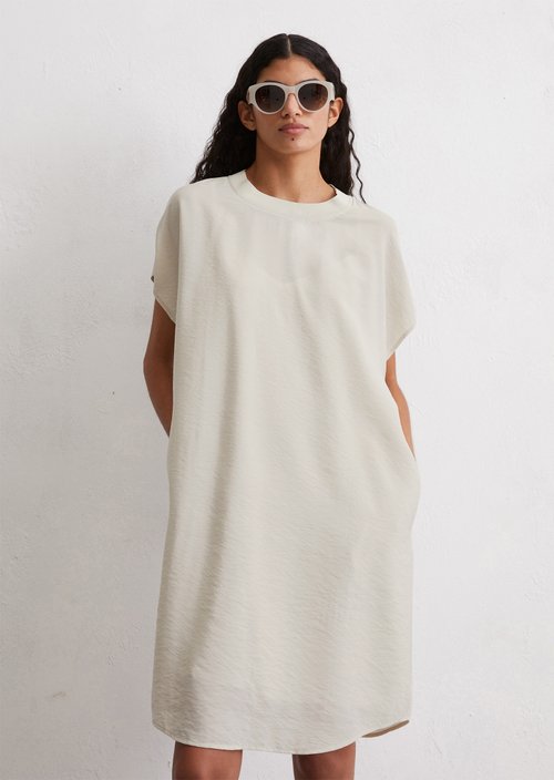 Dress relaxed with crinkle structure - beige | Mini dresses | MARC O’POLO