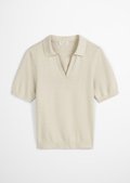 Regular polo gemaakt van ajour jersey - beige | Polo’s | MARC O’POLO