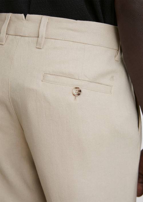 Chino Model Bunkris straight aus edlem Leinen-Viskose-Mix - beige ...