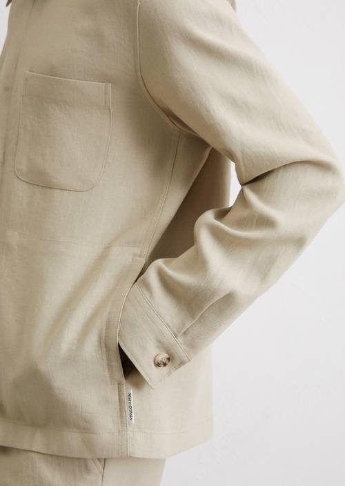 Overshirt made from a fine linen-viscose blend - beige | Linen | MARC O ...