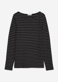 Gestreepte longsleeve regular gemaakt van slub jersey - zwart | Lange ...