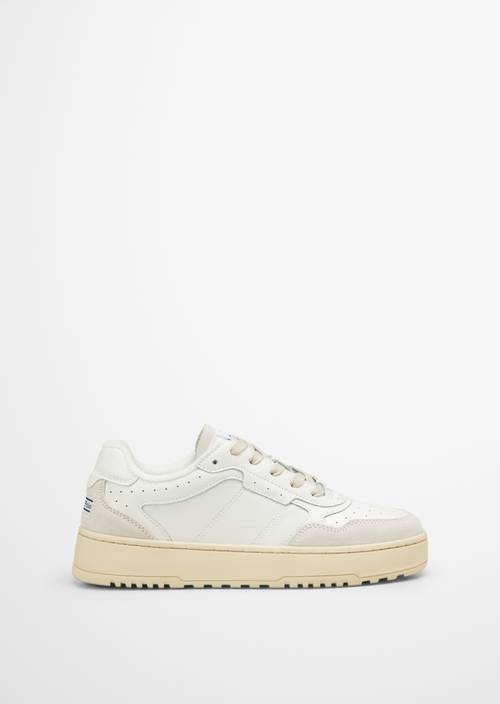 Sneaker made from high-quality cowhide - beige | Sneakers | MARC O’POLO