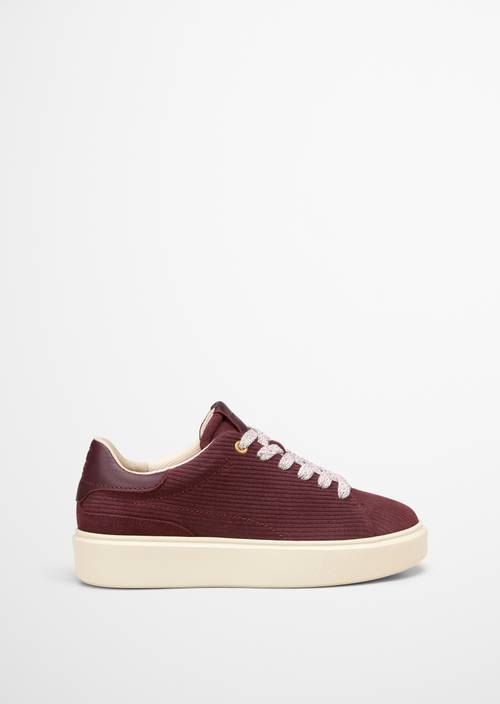 Cup zool sneaker gemaakt van koeienhuid in koordlook - rood | Made in ...