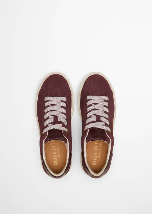 Cup zool sneaker gemaakt van koeienhuid in koordlook - rood | Made in ...