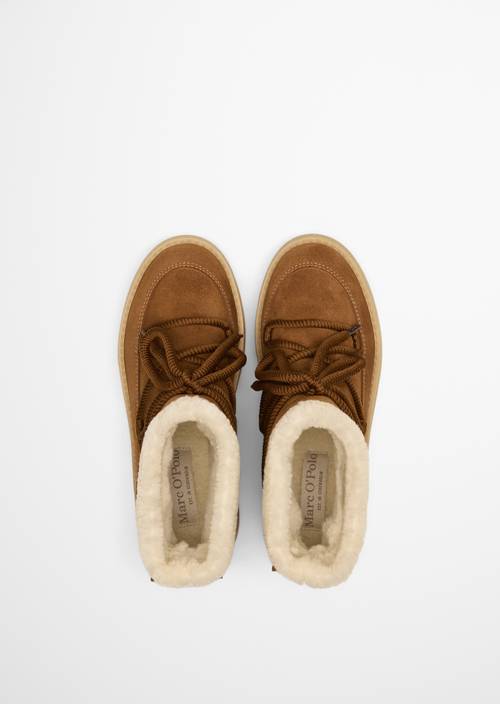 Winter boots model Pia with fluffy warm lining - brown | Made in ...
