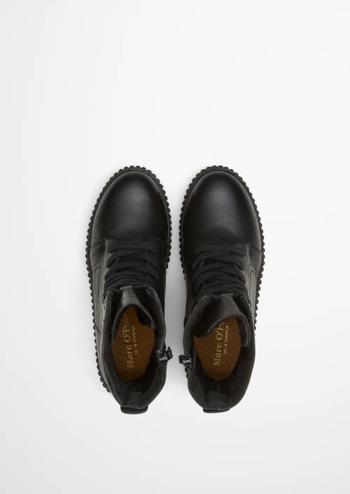 Schnürstiefel Model Bianca mit Innenzipper - schwarz | Schnürboots ...