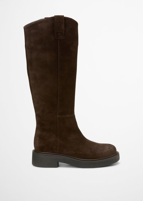 Boots model Perla made from high-quality suede cowhide - beige ...