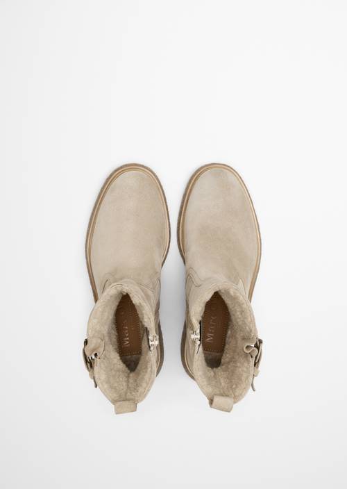 Kurzschaft-Stiefel Model Lotta mit flauschigem Warmfutter - beige ...