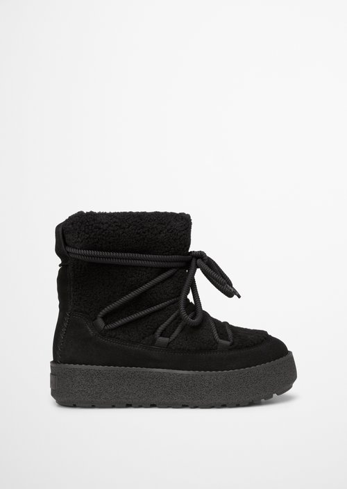 Winter boots model Pia with fluffy warm lining - black | Made in ...