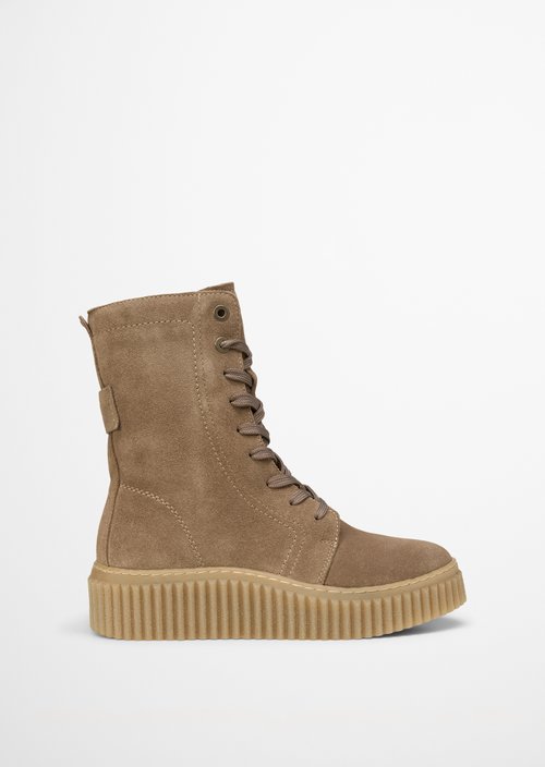 Lace-up boots model Bianca with practical inside zipper - brown | Lace ...
