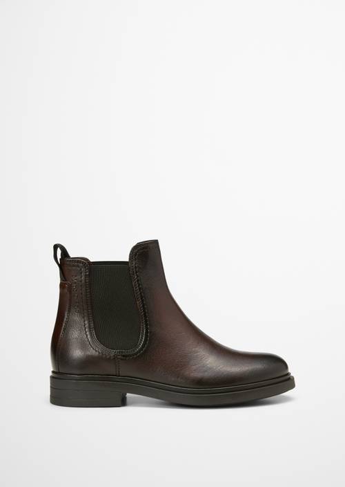 Chelsea boot made from fine sheepskin - brown | Chelsea boots | MARC O’POLO