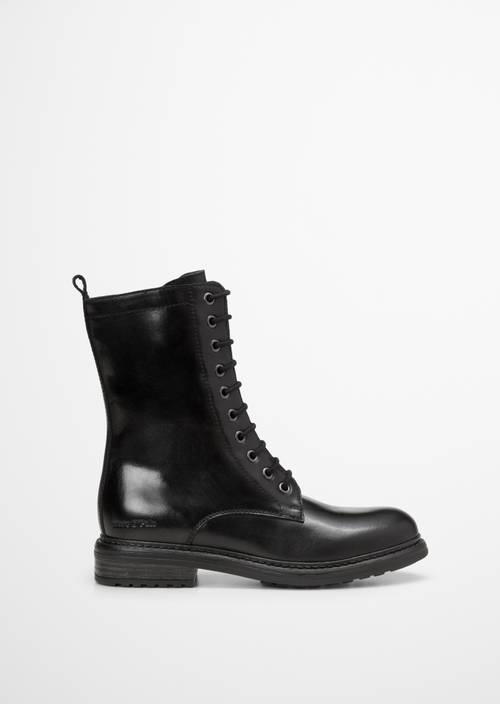 Lace-up boots with practical inside zipper - black | Lace-up boots ...
