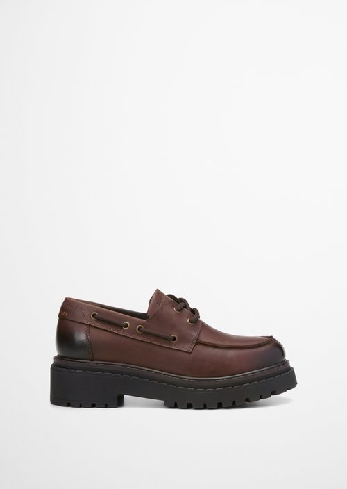 Boat shoe model Philomena with fluffy insole - brown | Made in Portugal ...