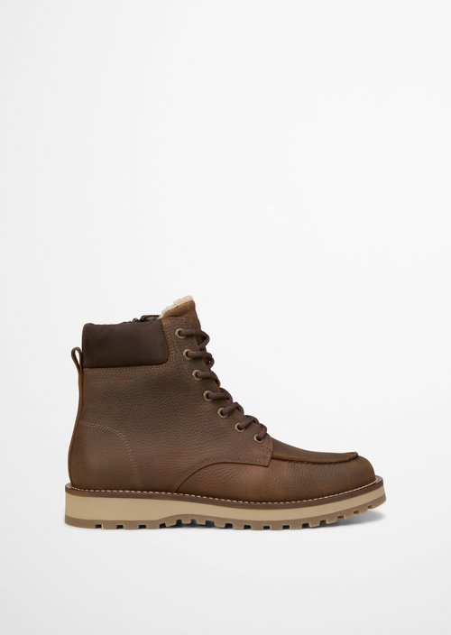 Lace-up boots model Jack with inside zipper - brown | Lace-up boots ...