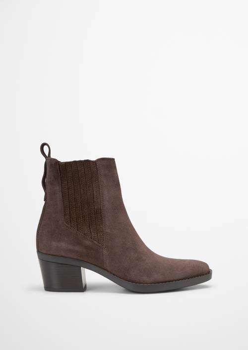 Western-style boot with inside zipper - brown | Longboots | MARC O’POLO