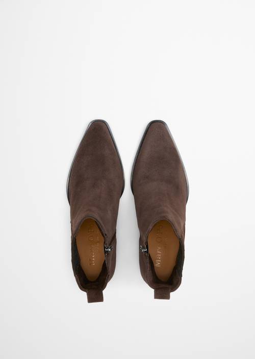Western-style boot with inside zipper - brown | Longboots | MARC O’POLO