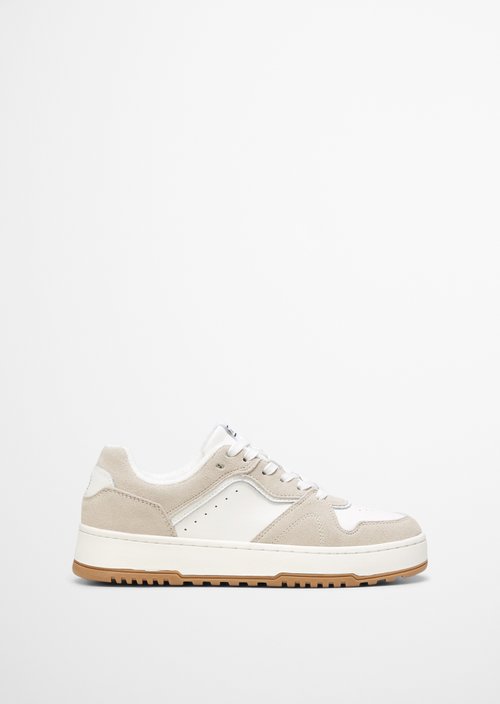 Sneaker made from high-quality cowhide - beige | Sneakers | MARC O’POLO