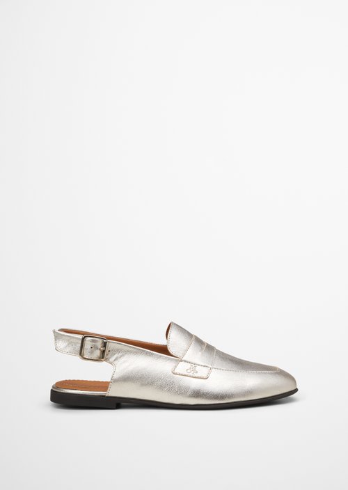 Slingback loafer made from refined cowhide - metallic | Made in ...