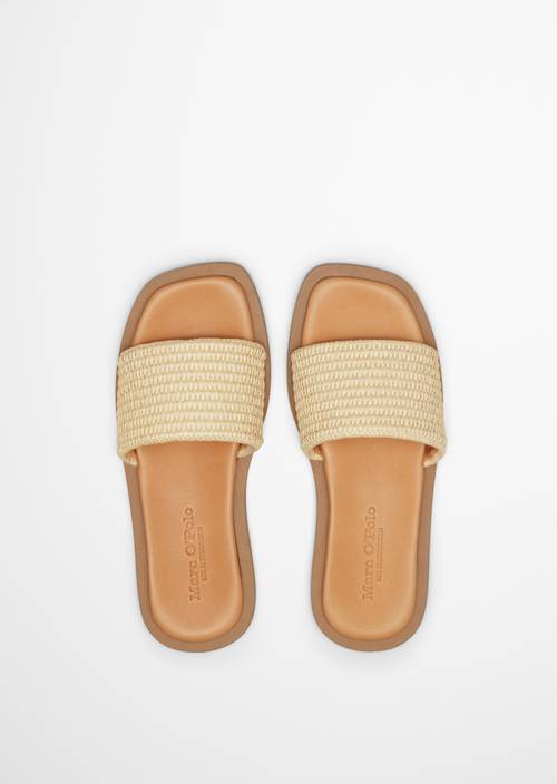 Mules in raffia look - white | Slides | MARC O’POLO