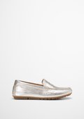 Mokassin aus Rindleder mit Metallic-Glanz - metallic | Made in Portugal ...