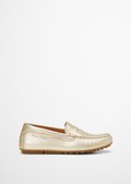 Mokassin aus Rindleder mit Metallic-Glanz - metallic | Made in Portugal ...