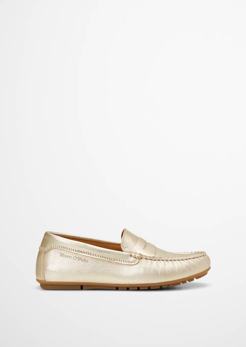 Mokassin aus Rindleder mit Metallic-Glanz - metallic | Made in Portugal ...
