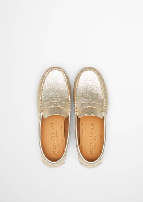 Mokassin aus Rindleder mit Metallic-Glanz - metallic | Made in Portugal ...