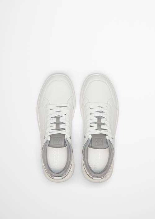 Sneaker with padded knitted insert - white | Sneakers | MARC O’POLO