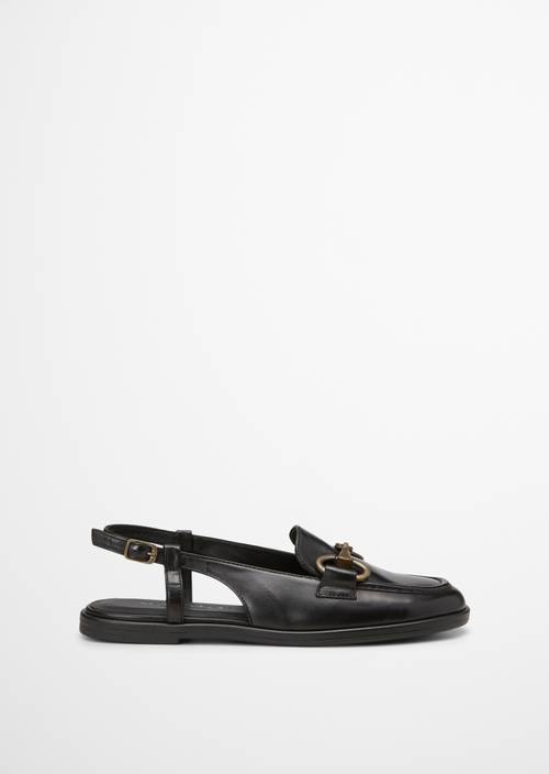 Sling loafer with snaffle buckle - black | Loafers | MARC O’POLO