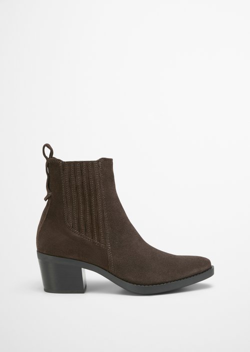 Western-style ankle boot with inside zipper - brown | Chelsea boots ...