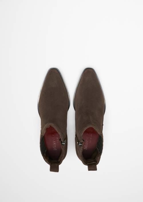 Western-style ankle boot with inside zipper - brown | Chelsea boots ...
