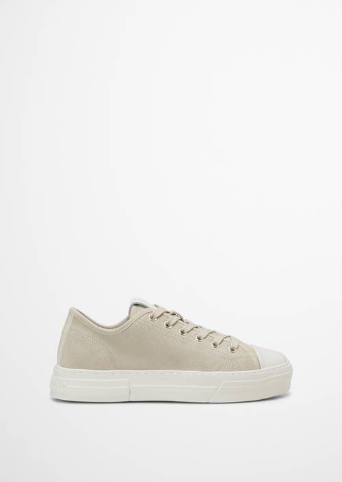 Court sneaker made from high-quality suede - beige | Sneakers | MARC O’POLO