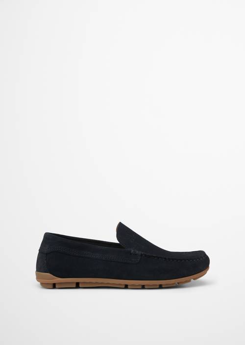 Moccasin made from soft suede - blue | Summer shoes | MARC O’POLO