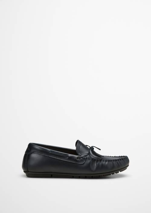 Moccasin made from high-quality cowhide - blue | Made in Portugal ...