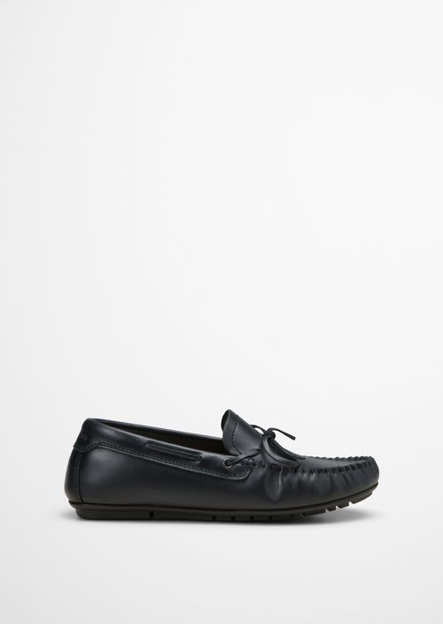 Moccasin made from high-quality cowhide - blue | Made in Portugal ...