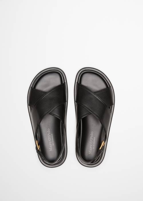 Sandale en cuir de vache noble - noir | Sandales | MARC O’POLO
