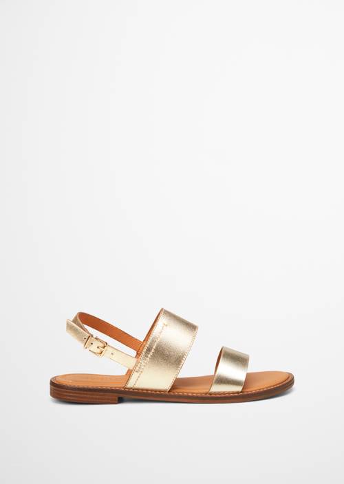 Sandale aus Rindleder mit Glanz-Effekt - metallic | Sandalen | MARC O’POLO