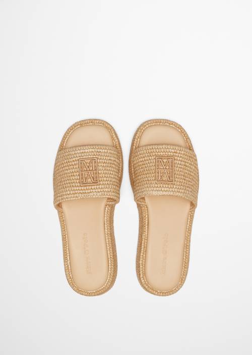 Plateau slides in raffia look - white | Slides | MARC O’POLO