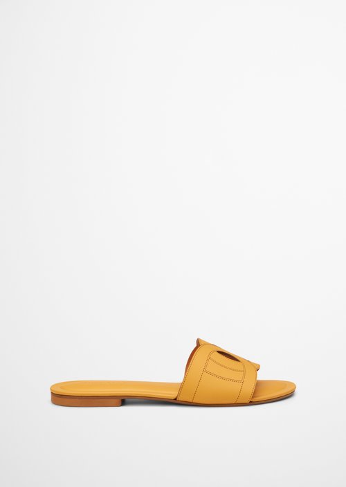 Mules made from fine calfskin - yellow | Slides | MARC O’POLO