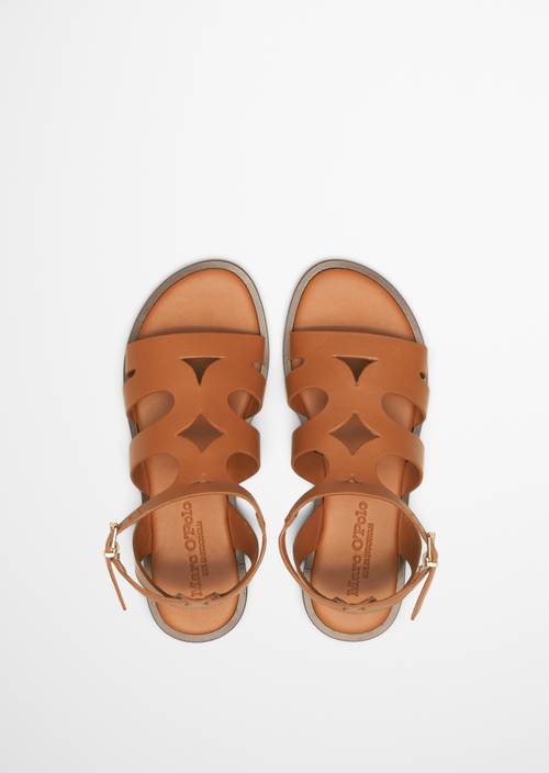 Roman sandal made from fine cowhide - brown | Sandals | MARC O’POLO