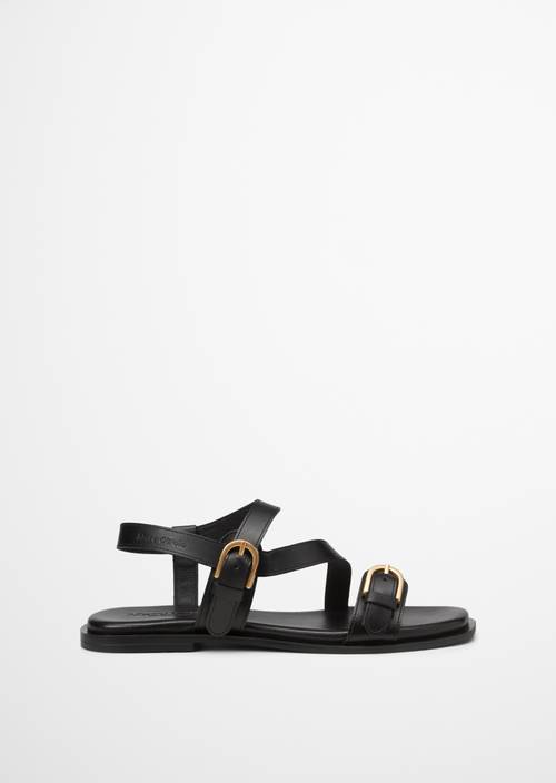 Sandalia de fina piel de becerro - negro | Made in Portugal | MARC O’POLO