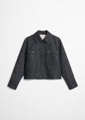 Indoor jacket boxy shape made from organic cotton stretch - blue ...
