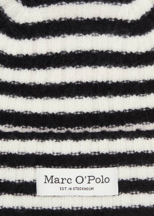 Striped beanie made from a fluffy wool blend - blue | Headwear | MARC O ...