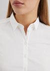 Long-sleeved blouse In stretch poplin fabric - white | Long Long-sleeved blouse In stretch poplin fabric - white | Long